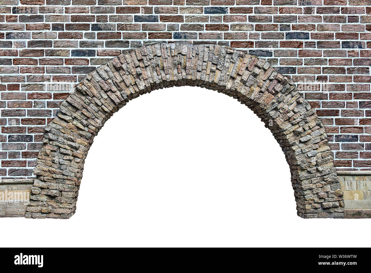 stone arch in the wall isolated on white background Stock Photo - Alamy
