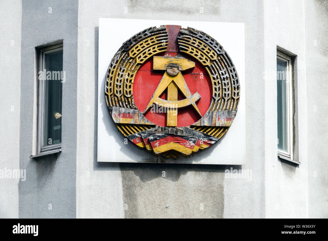 Coat of arms DDR Emblem of the German Democratic Republic GDR on a ...