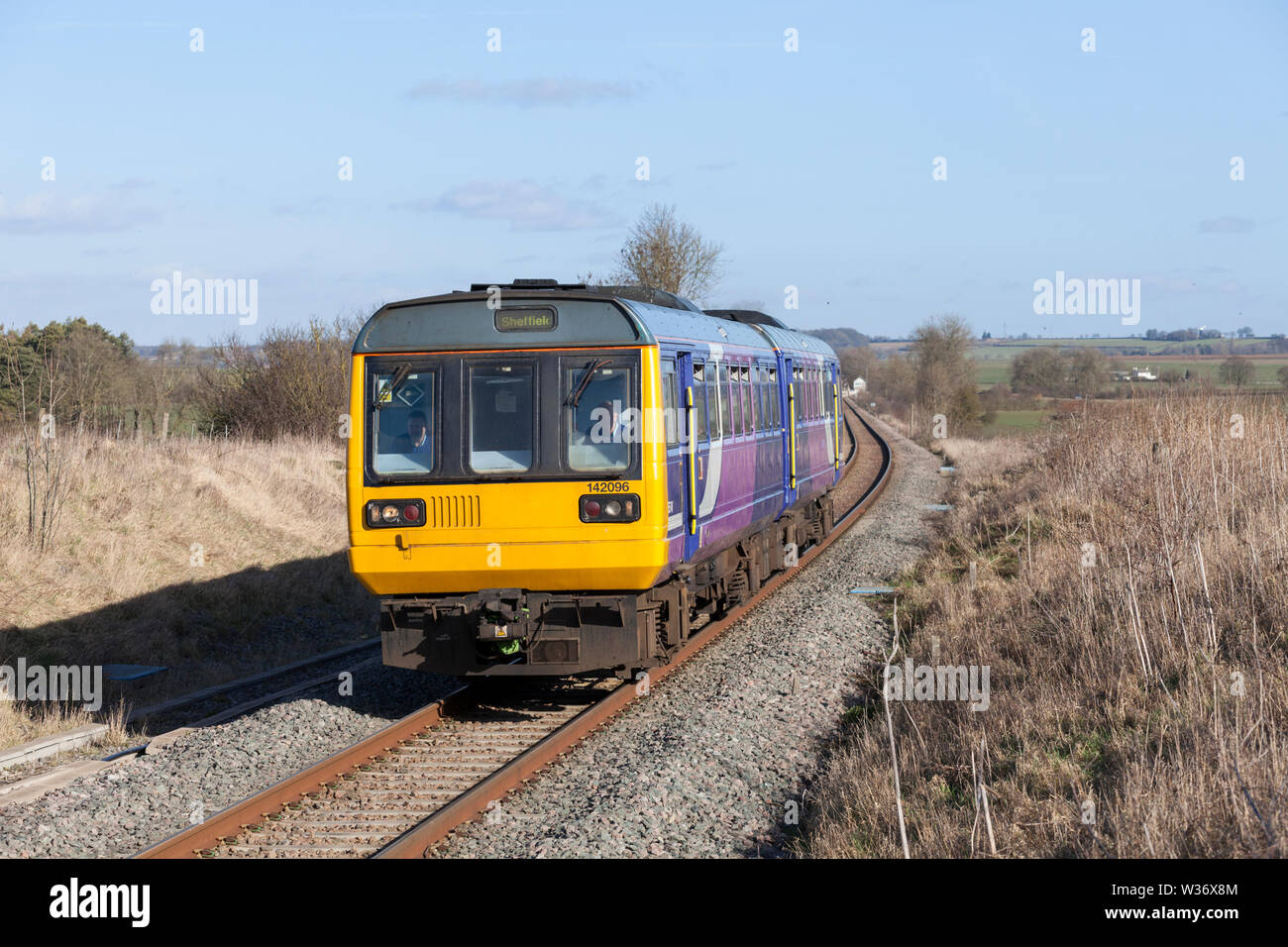 Arriva northern rail class 142 pacer train passing Southorpe on the ...