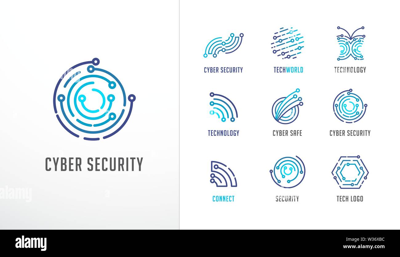 Collection of logos. Technology, biotechnology, high tech, fintech ...