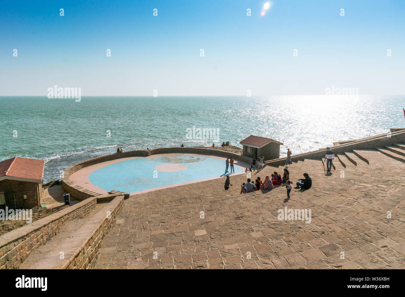 Huge outdoor auditorium at the INS Khukri memorial in Diu Gujarat Stock ...
