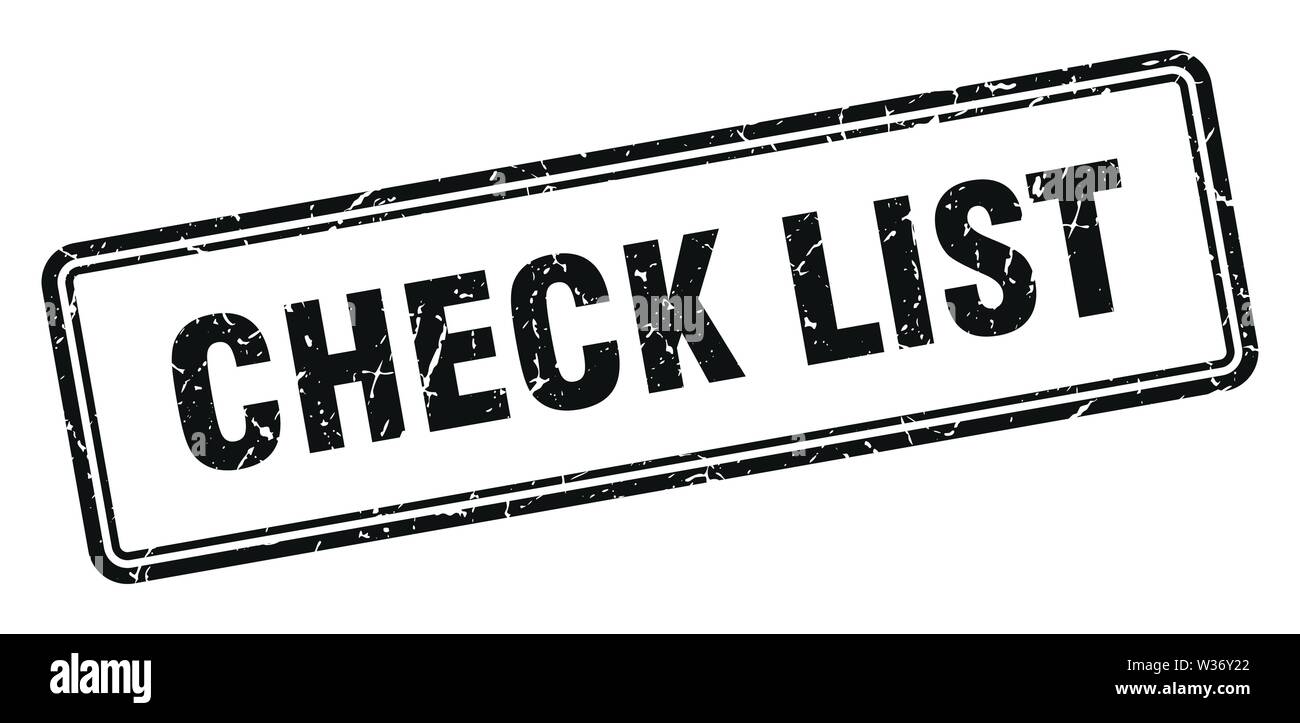 check list stamp. check list square grunge sign. check list Stock ...