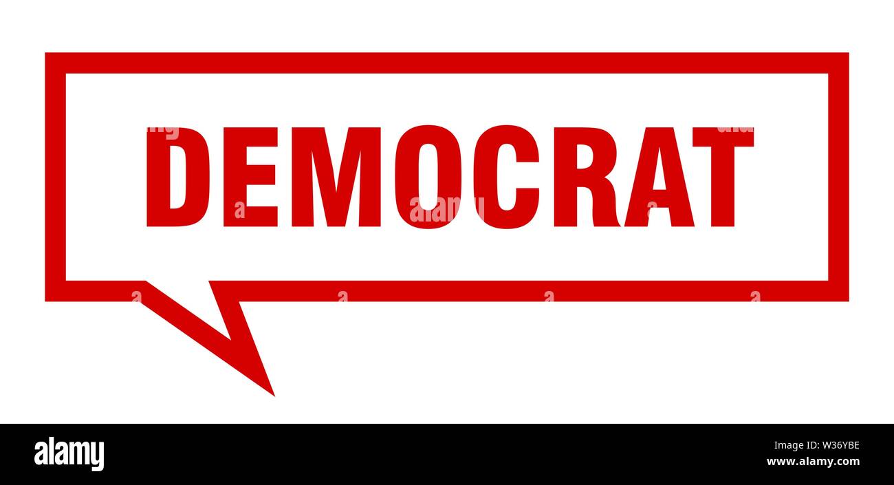 democrat sign. democrat square speech bubble. democrat Stock Vector ...
