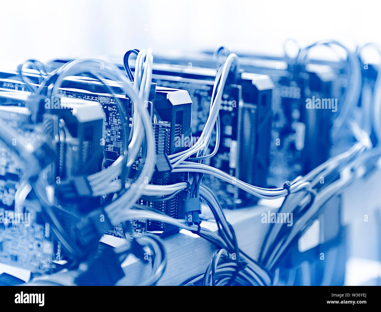 farm for mining crypto currency on video cards Stock Photo - Alamy