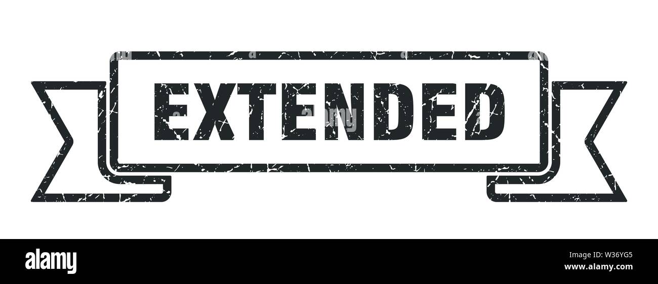extended grunge ribbon. extended sign. extended banner Stock Vector ...