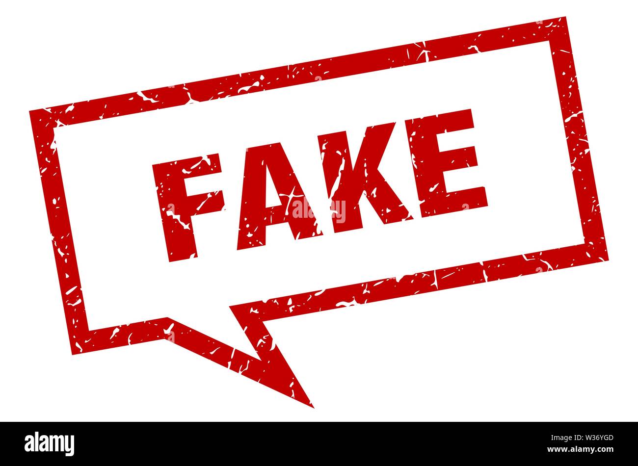 fake sign. fake square speech bubble. fake Stock Vector Image & Art - Alamy