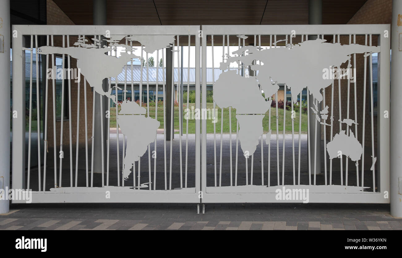 primary school gates Stock Photo - Alamy