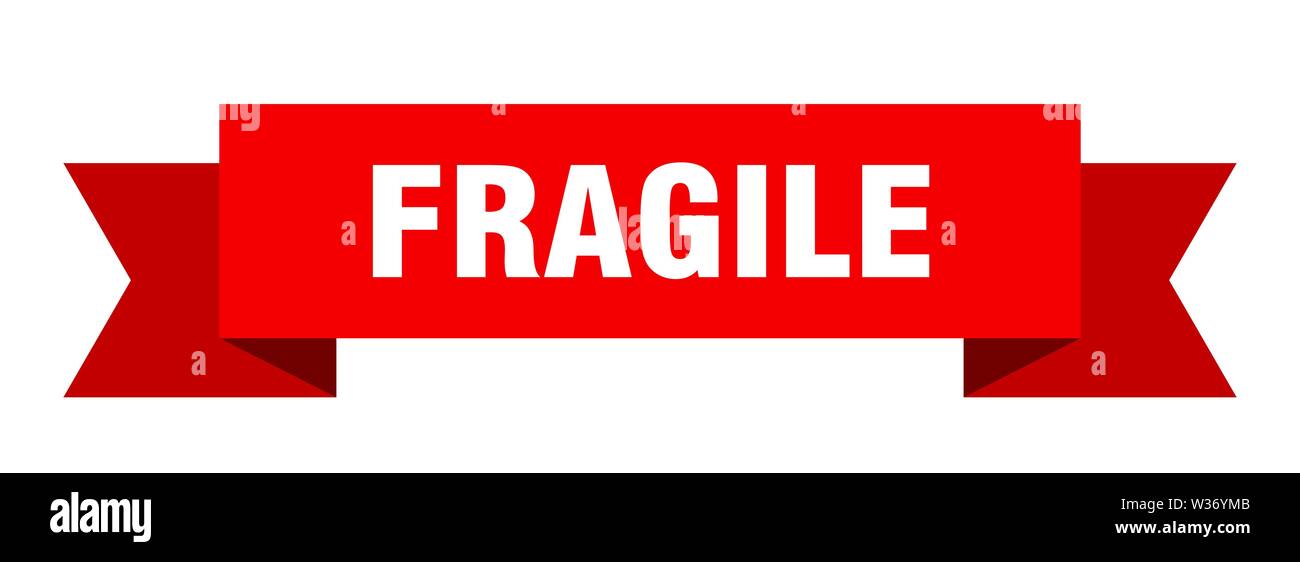 fragile ribbon. fragile isolated sign. fragile banner Stock Vector ...