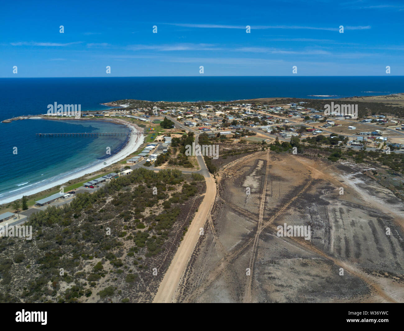 Aerial of Port Neill on Spencer Gulf Eyre Peninsula South Australia ...