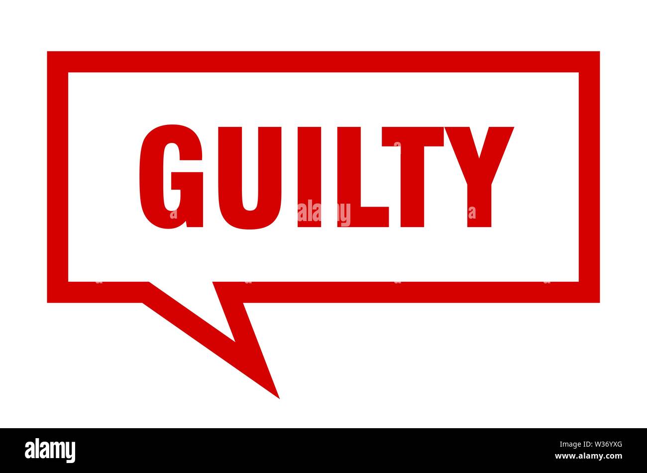guilty sign. guilty square speech bubble. guilty Stock Vector Image ...