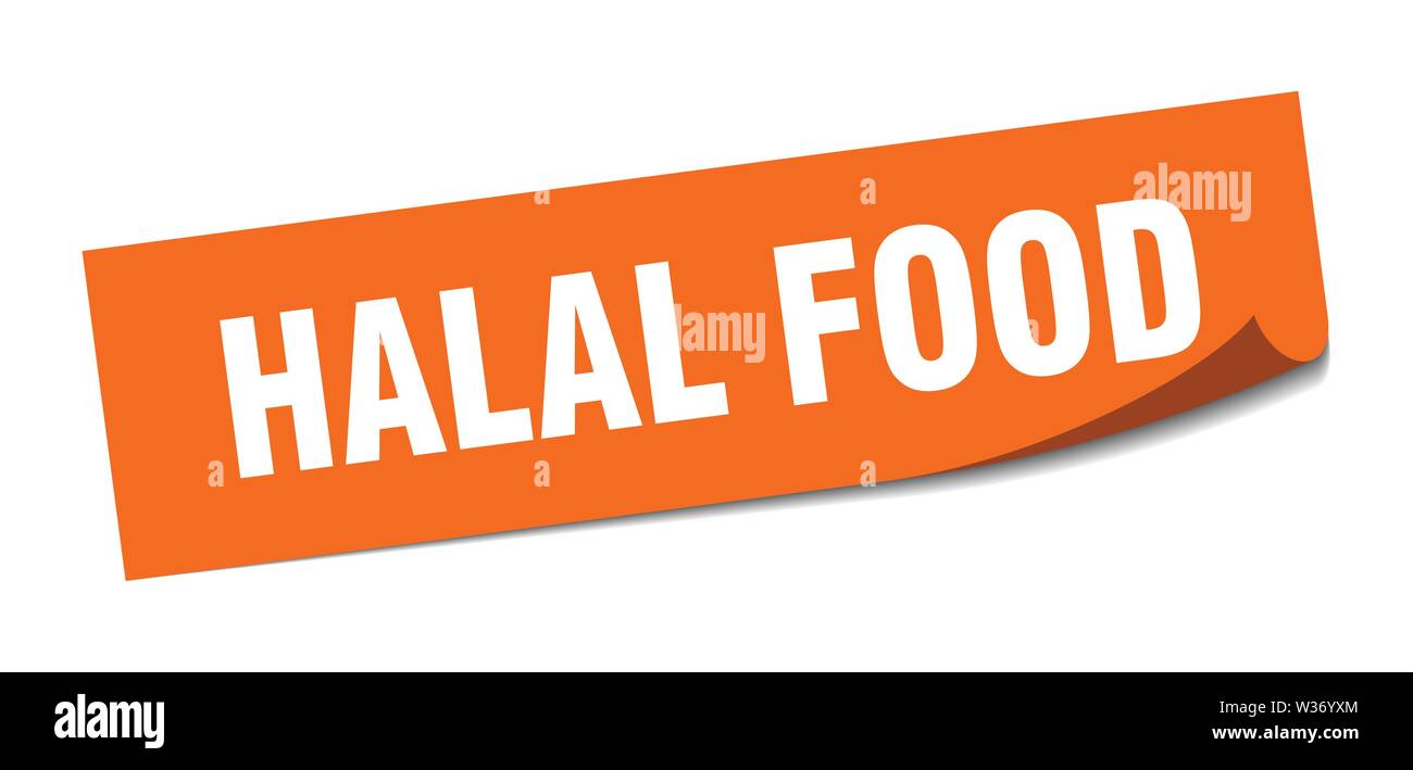 halal food sticker. halal food square isolated sign. halal food Stock ...