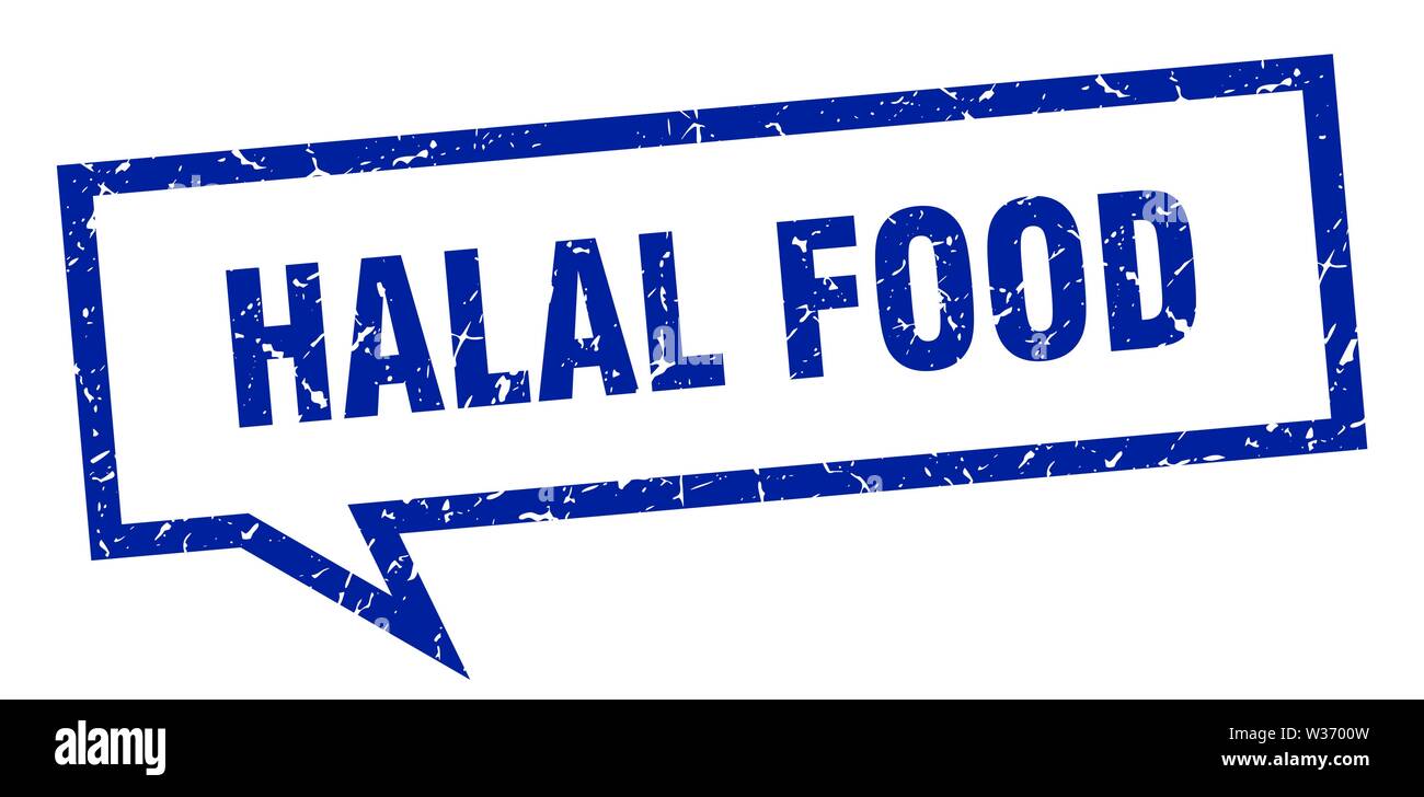 halal food sign. halal food square speech bubble. halal food Stock ...