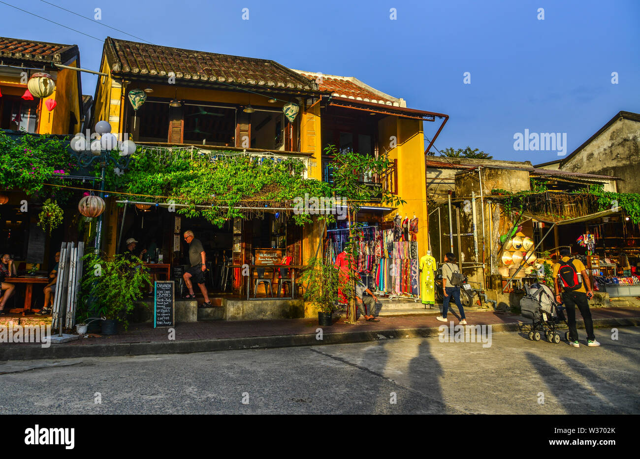 Hoi An, Vietnam - Jan 20, 2019. Old buildings in Hoi An, Vietnam. The ...