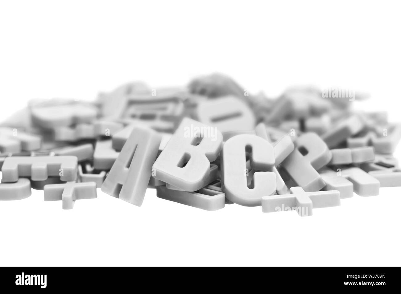 Black and white alphabet letters on a magnet Stock Photo - Alamy
