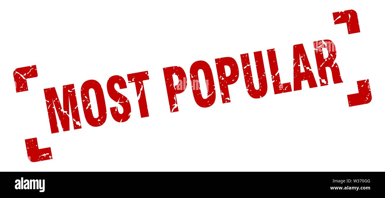 most popular stamp. most popular square grunge sign. most popular Stock ...
