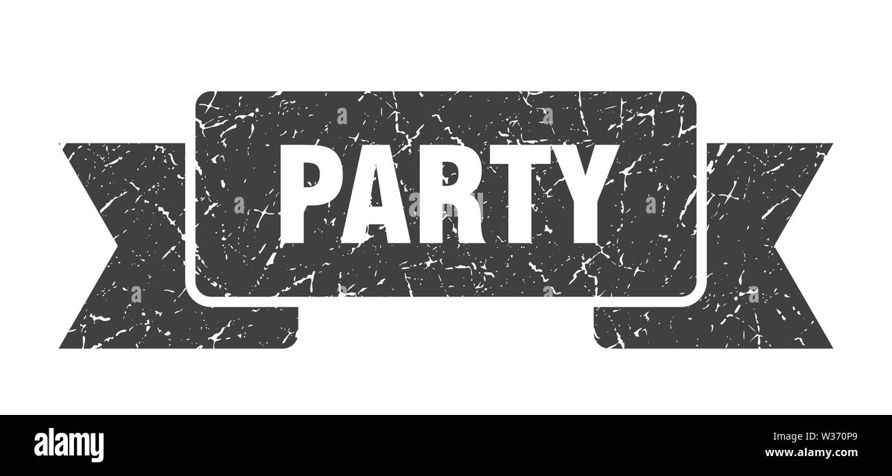 party grunge ribbon. party sign. party banner Stock Vector Image & Art ...
