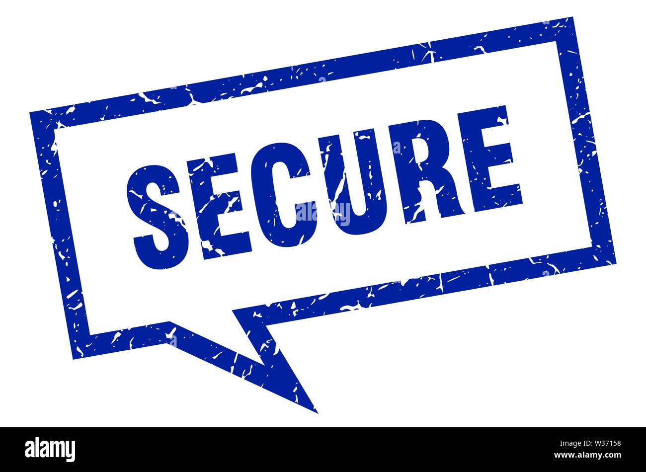 secure sign. secure square speech bubble. secure Stock Vector Image ...