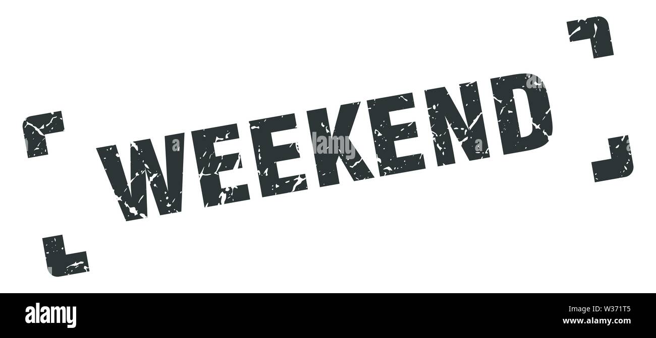 Weekend stamp label square hi-res stock photography and images - Alamy