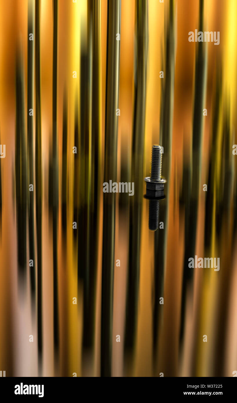Metal bolt close-up with reflection and motion blur Stock Photo - Alamy