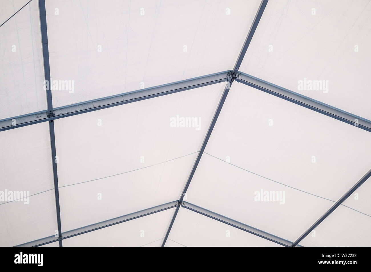 inside a clear blue span marquee (aluminium framework marquee Stock ...