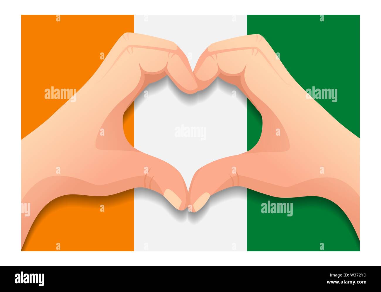 Cote Divoire Ivory Coast Flag And Hand Heart Shape Patriotic