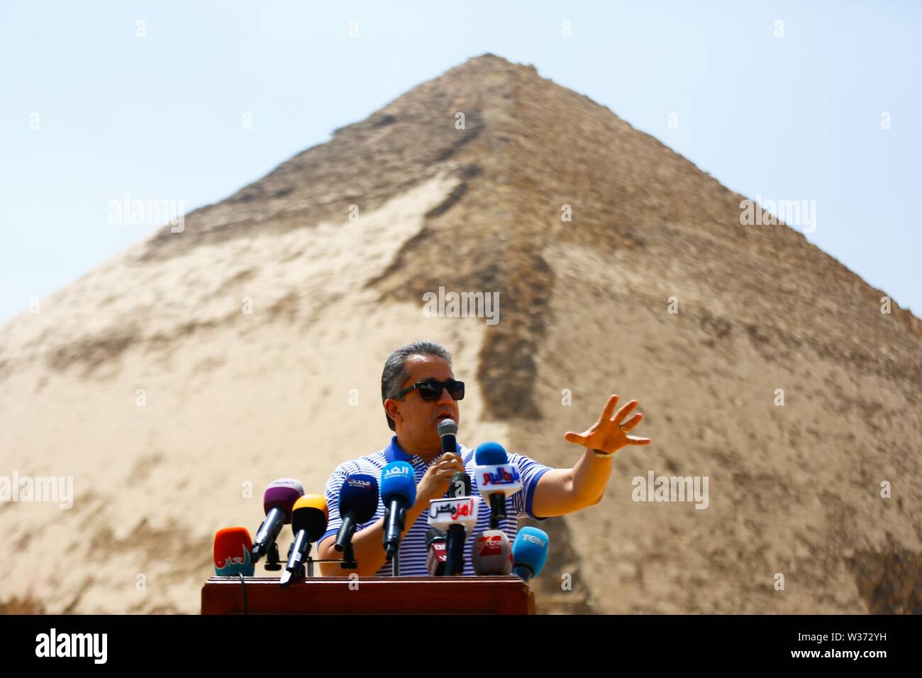 Dahshur, Egypt. 12th July, 2019. Egyptian Minister of Antiquities ...
