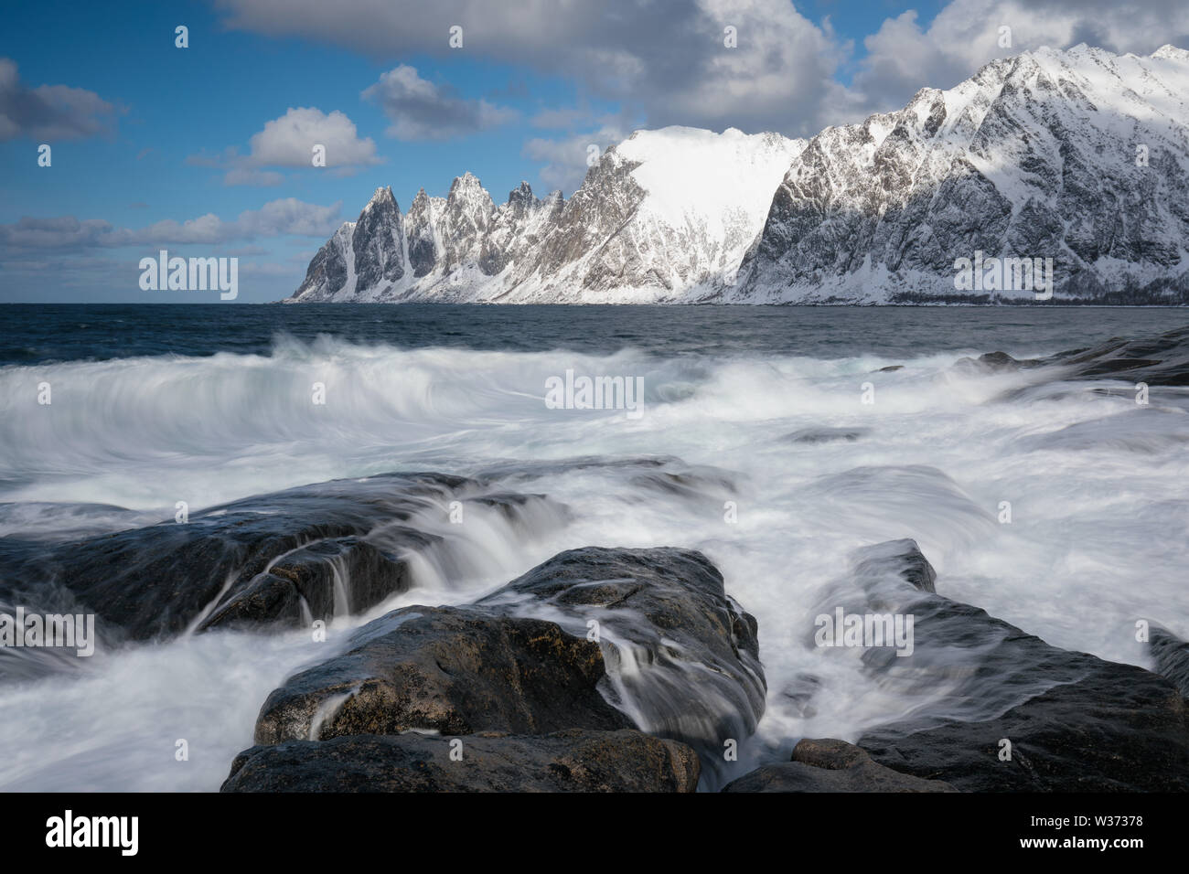 Blue hour over arctic beach hi-res stock photography and images - Alamy