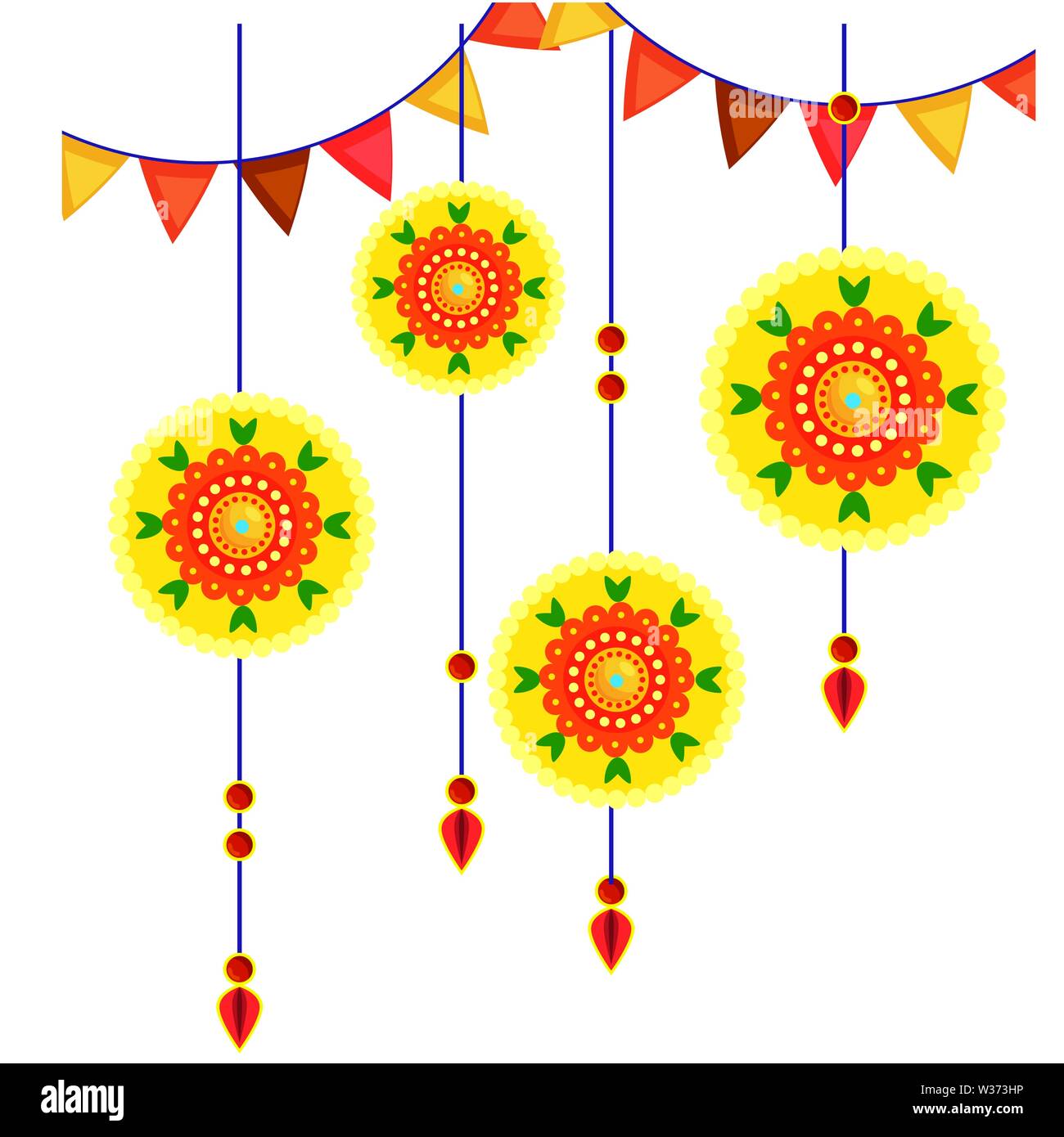 decorative mandalas hanging ethnic boho style Stock Vector Image & Art ...