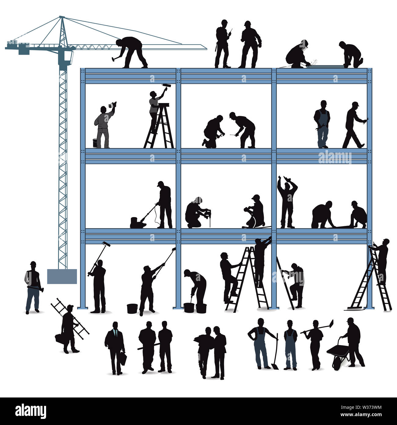 Technician and craftsman in building a house Stock Photo - Alamy