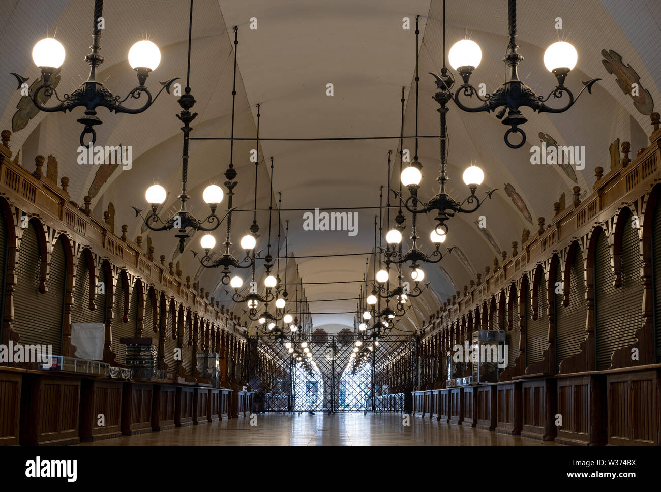 The Cloth Hall building in the Main Square in Krakow old town, Poland ...