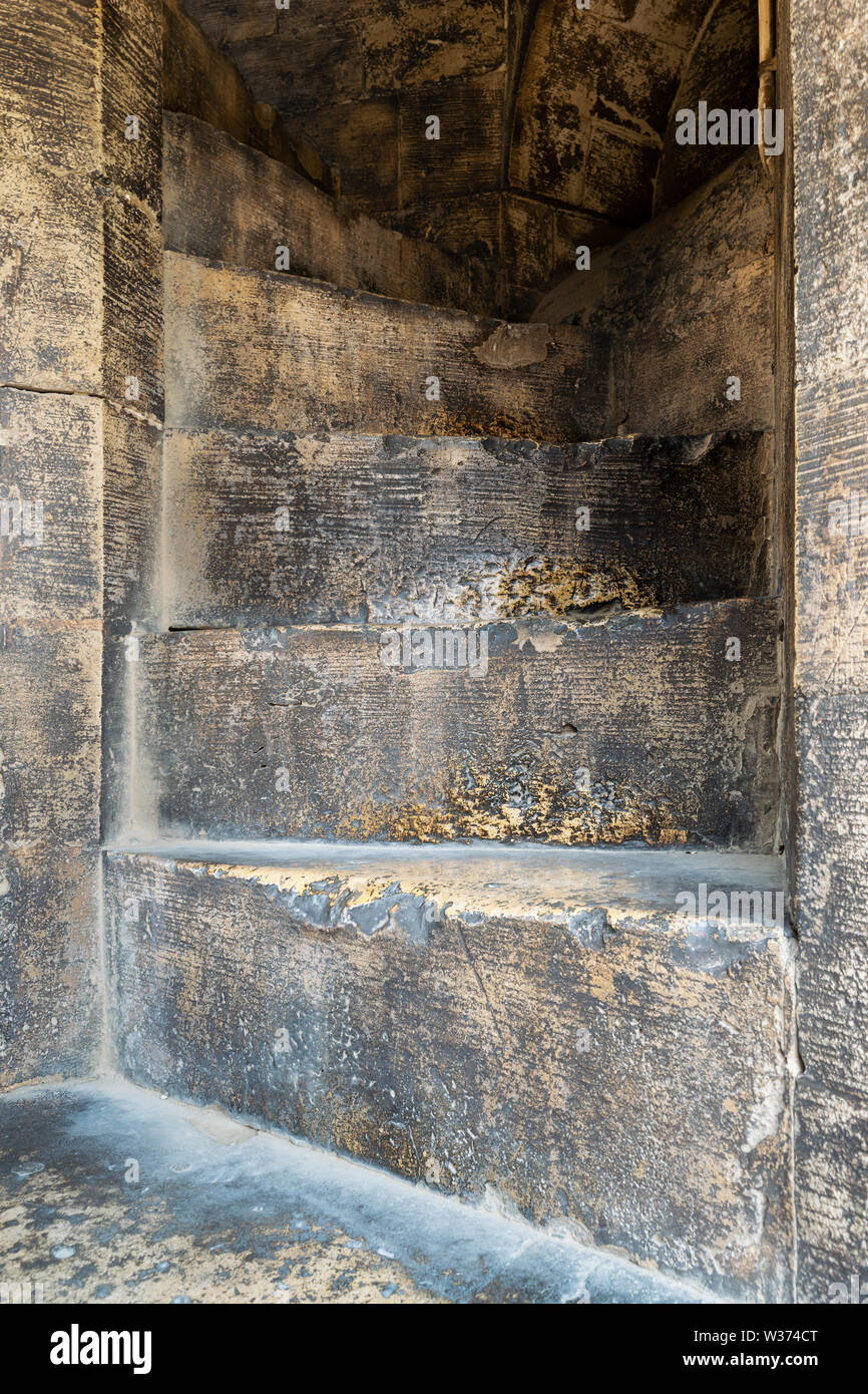 Day shot of old narrow engraved stone stairs, Old Cairo, Egypt Stock ...