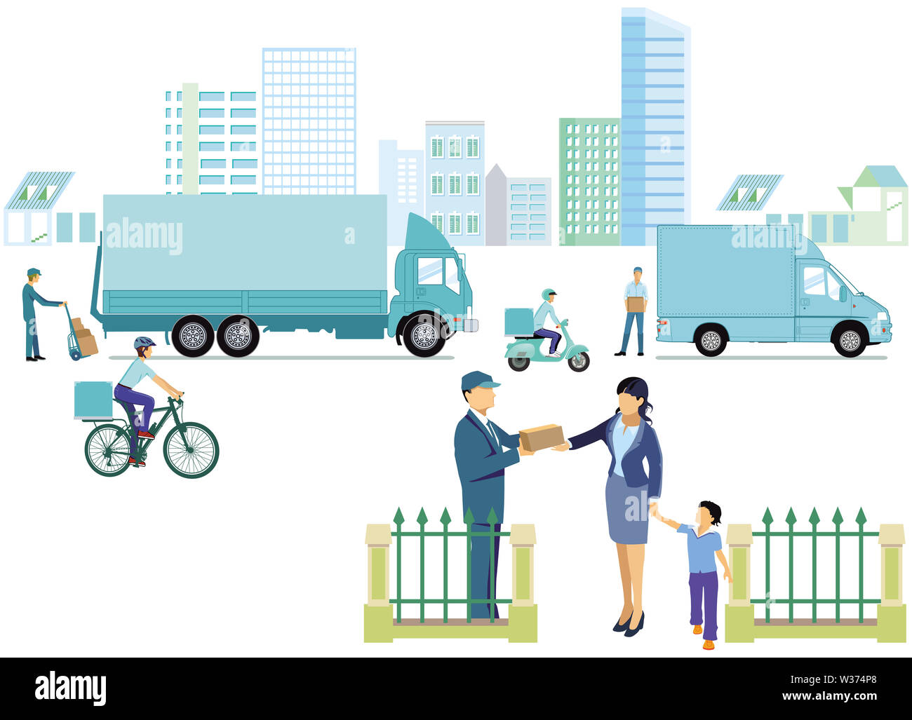 Package delivery trucks hi-res stock photography and images - Alamy