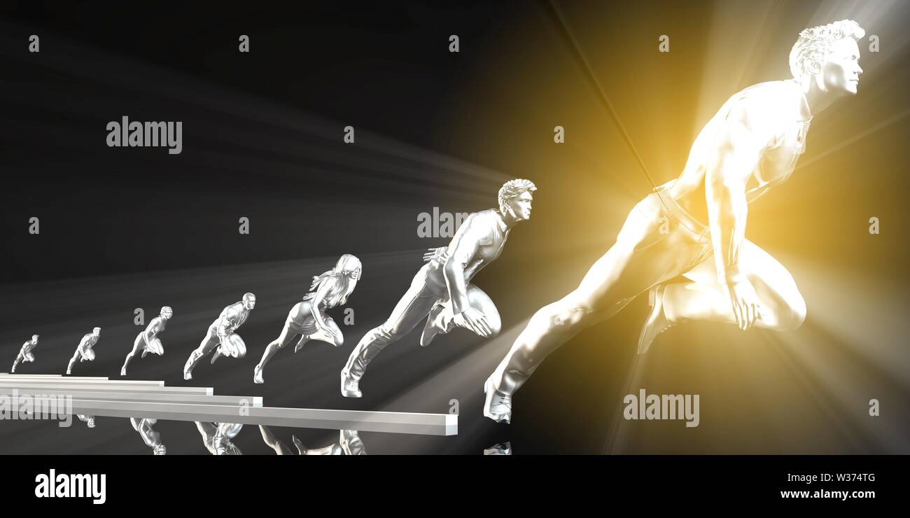 Business Race with Businessman Leading in the Front Stock Photo - Alamy