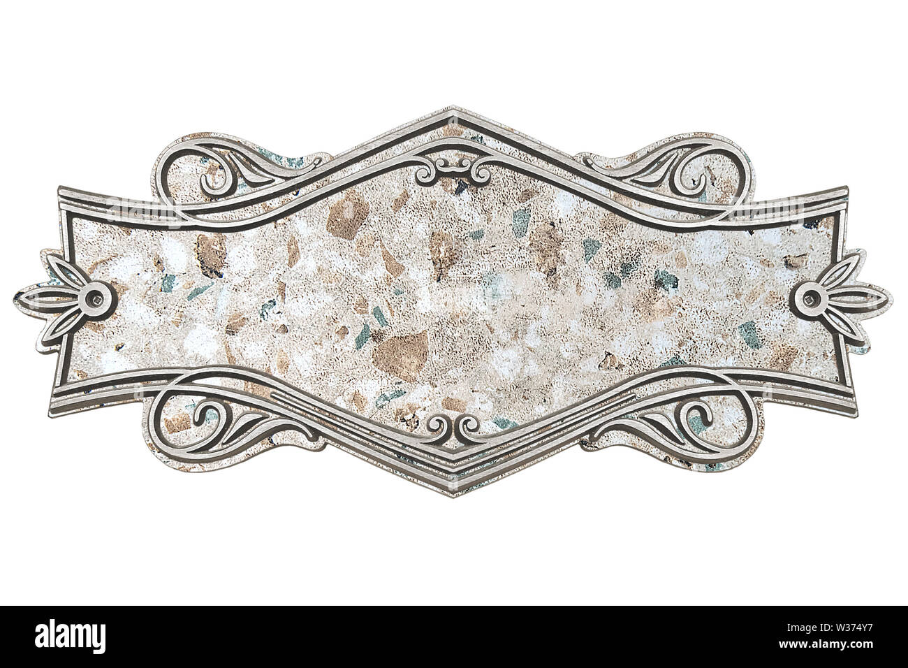 Vintage marble plaque isolated on white background Stock Photo - Alamy