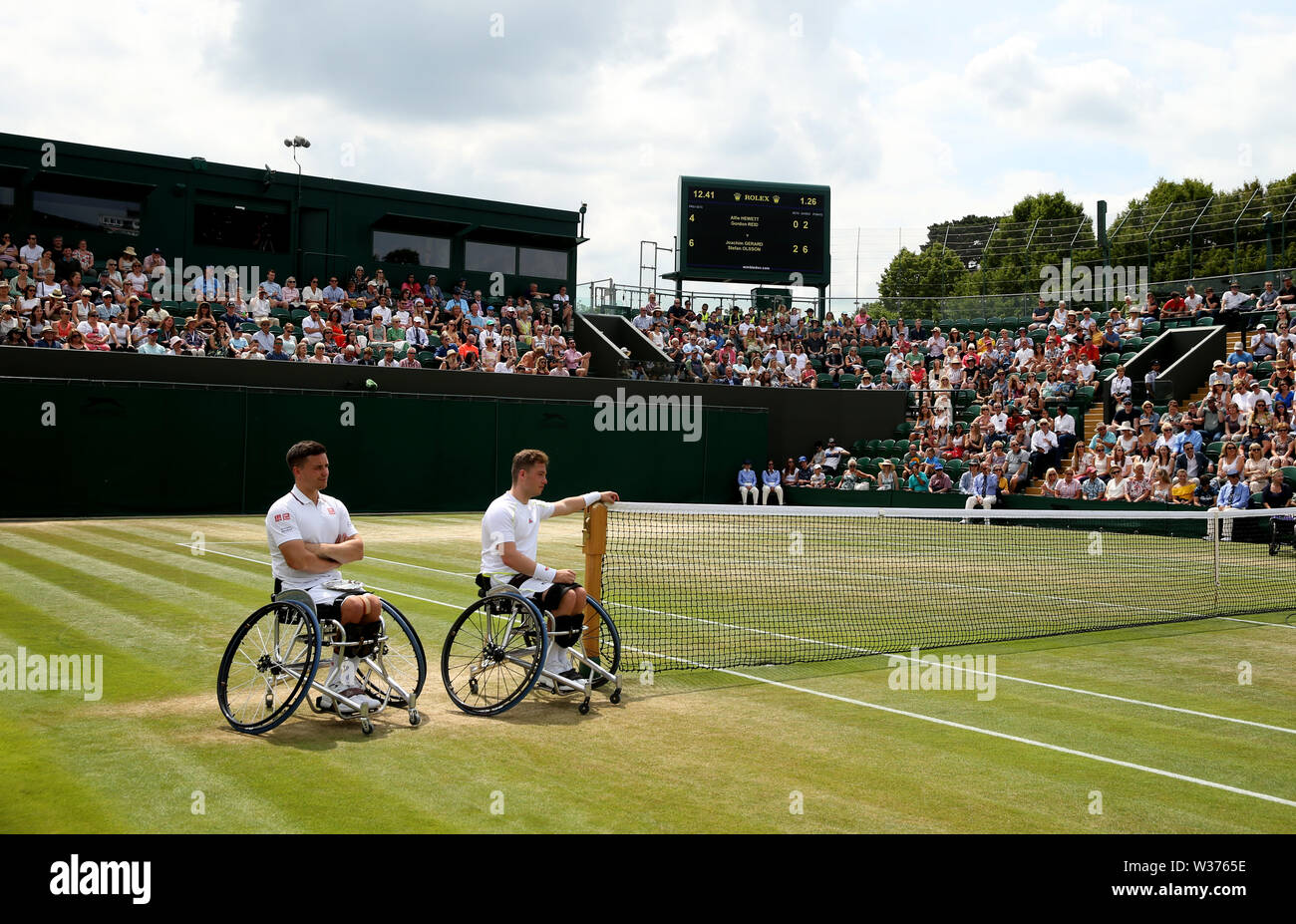 Alfie Hewett and Gordon Reid look dejected following the men's ...