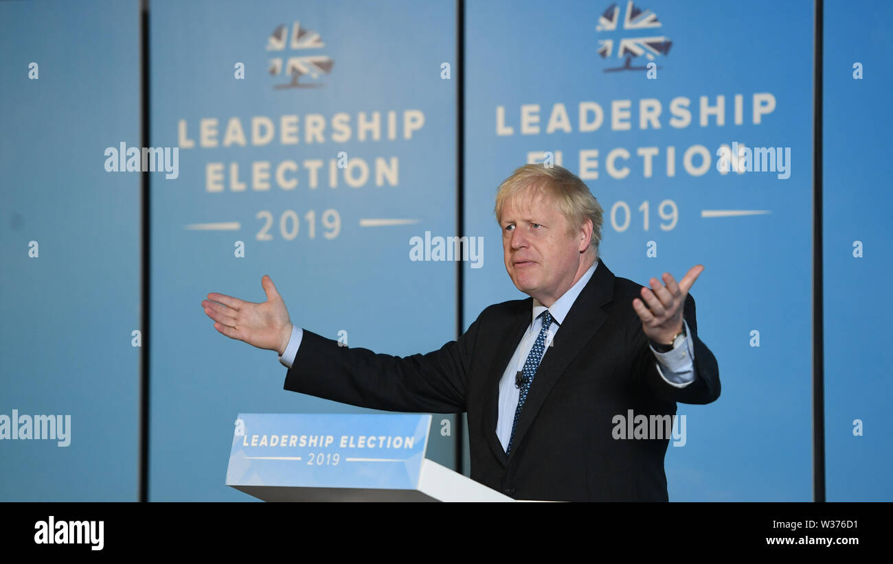 Conservative Party leadership candidate Boris Johnson during a Tory ...