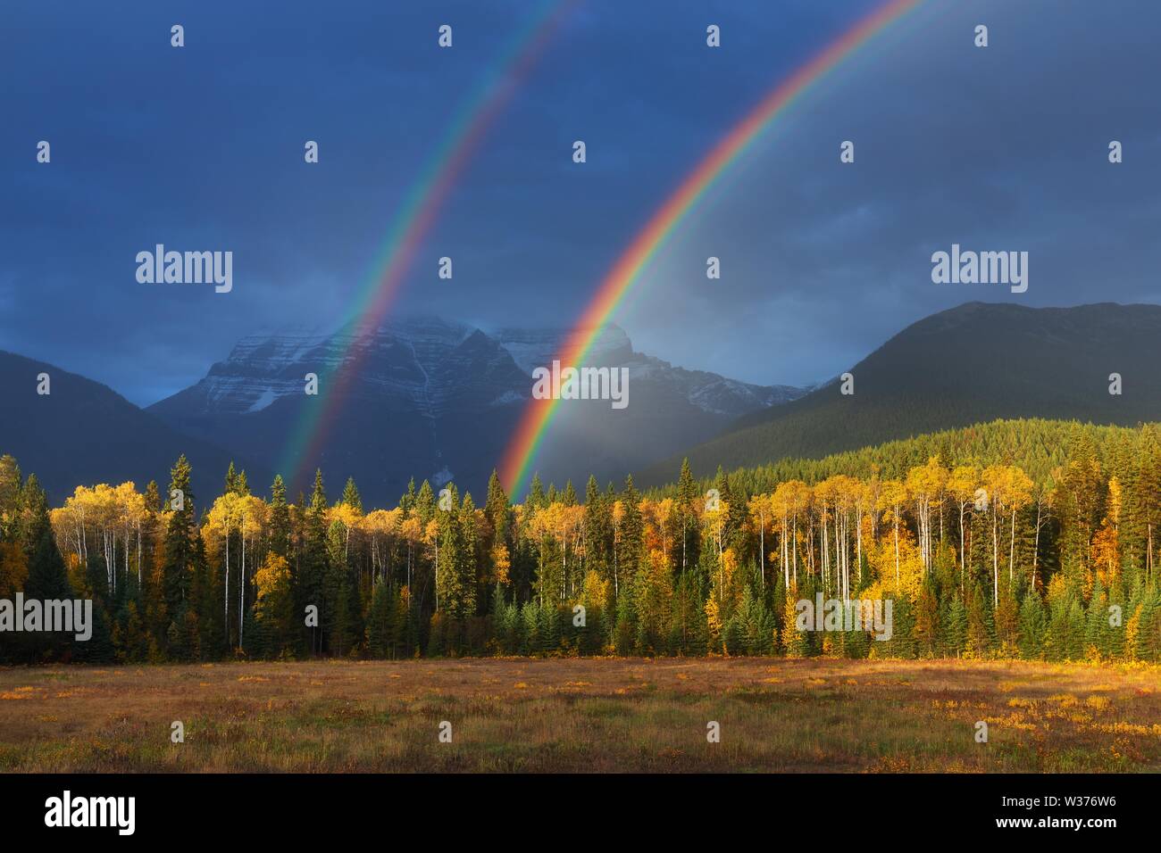 Rainbow over banff national park hi-res stock photography and images ...