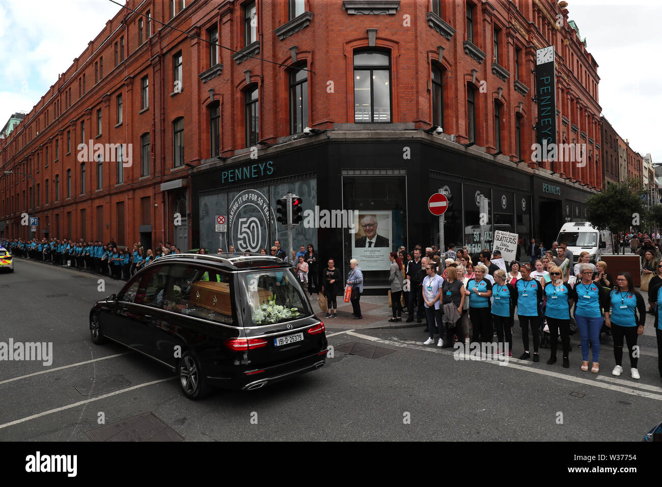 The funeral cortege for Penneys/Primark founder Arthur Ryan makes its ...