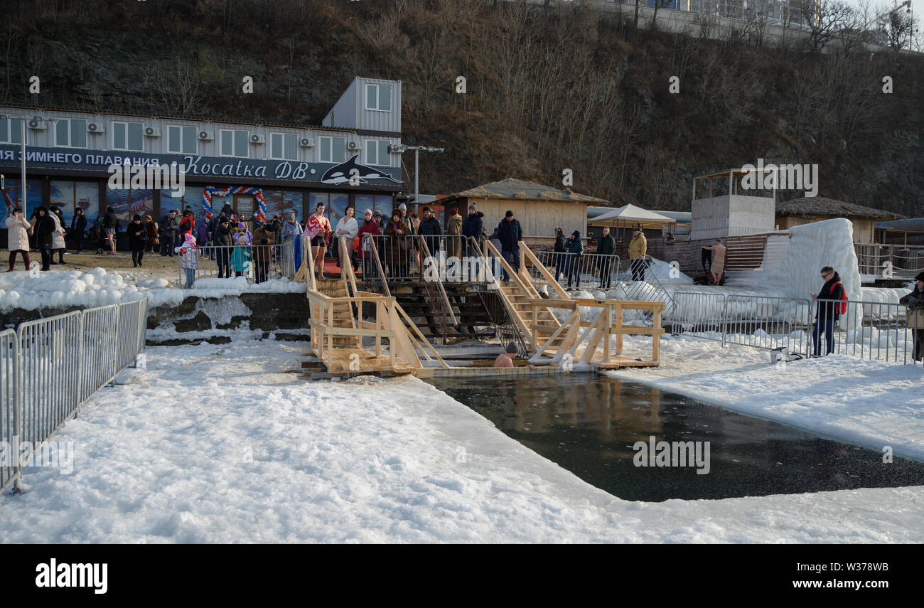 Ice hole epiphany bathing in hi-res stock photography and images - Alamy