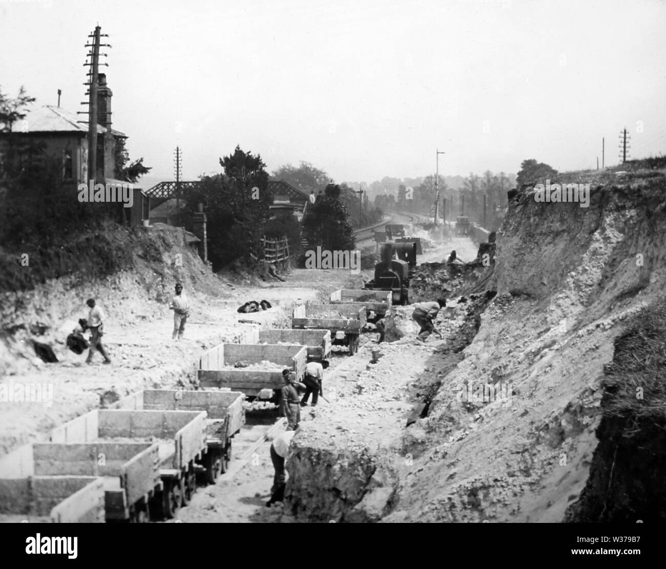 Navvies building a railway Stock Photo - Alamy