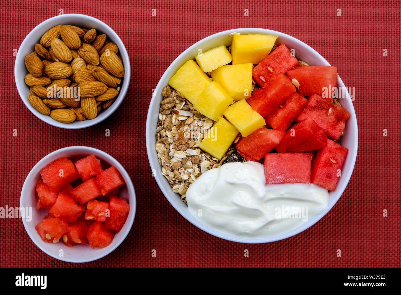 Healthy Vegetarian Breakfast Bowl With Yogurt, Muesli Cereals ...
