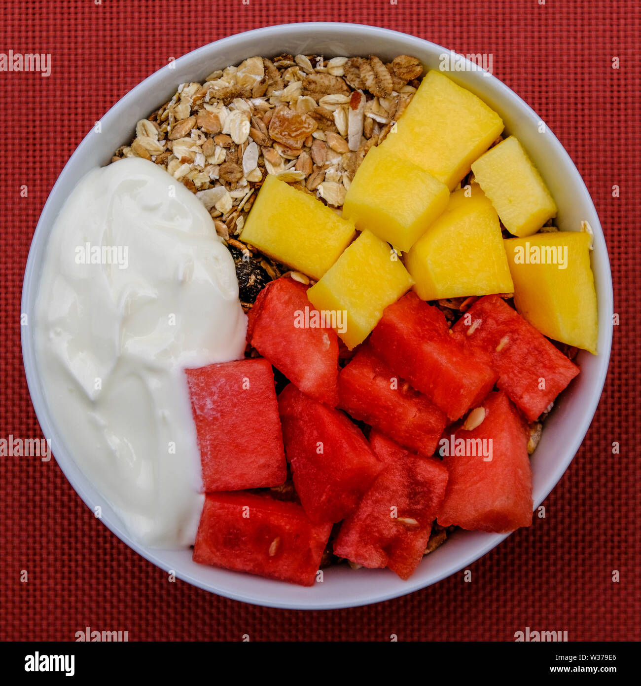 Healthy Vegetarian Breakfast Bowl With Yogurt, Muesli Cereals ...