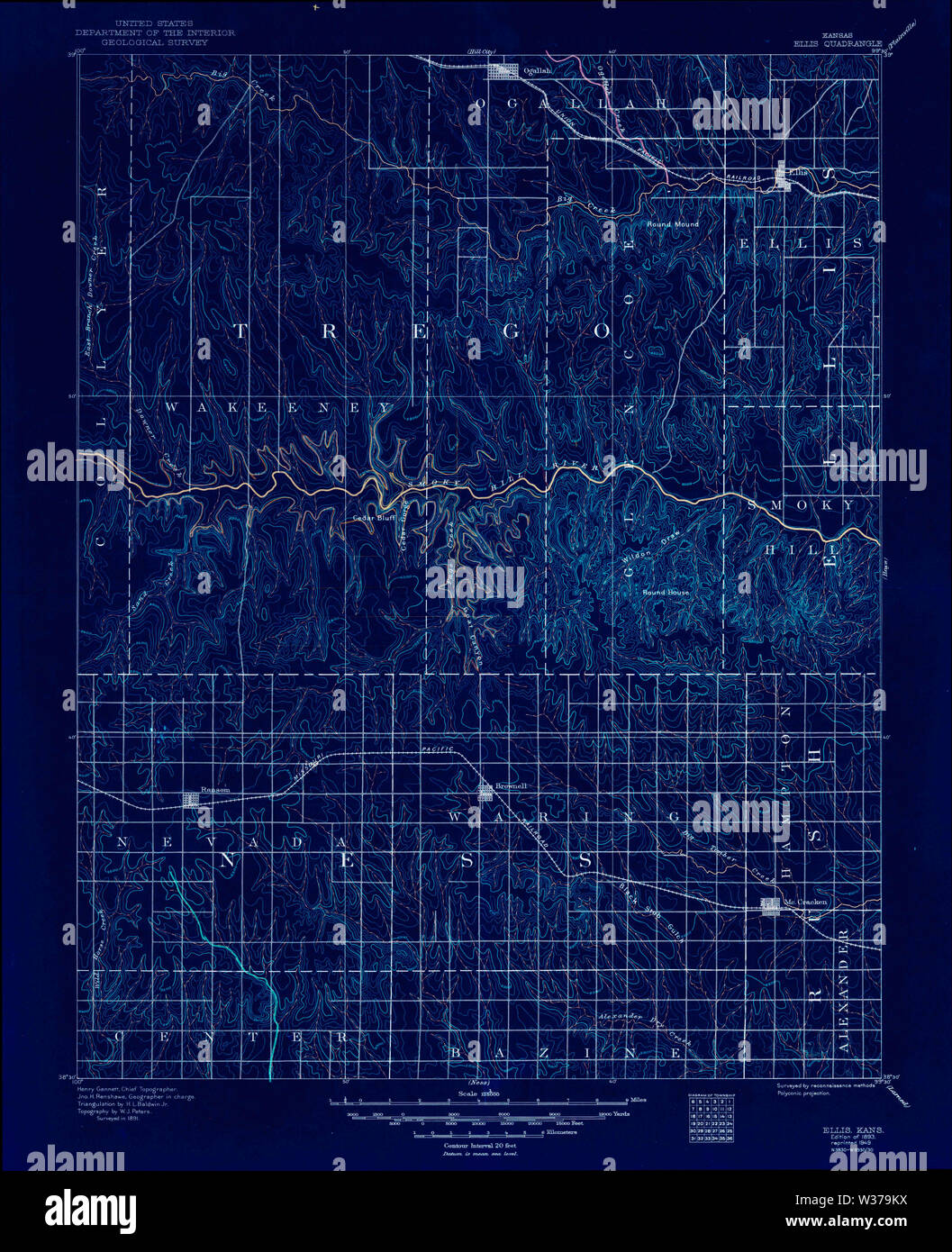 Ellis kansas map hi-res stock photography and images - Alamy