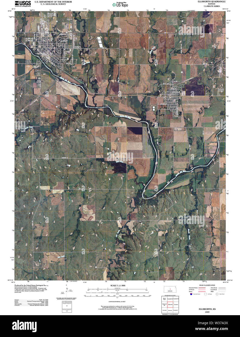 Ellsworth map hi-res stock photography and images - Alamy