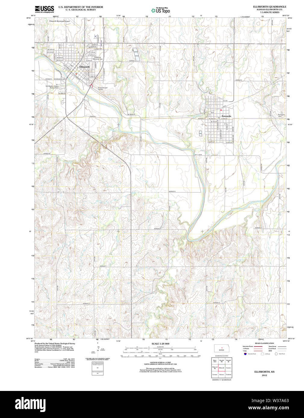 Ellsworth map hi-res stock photography and images - Alamy