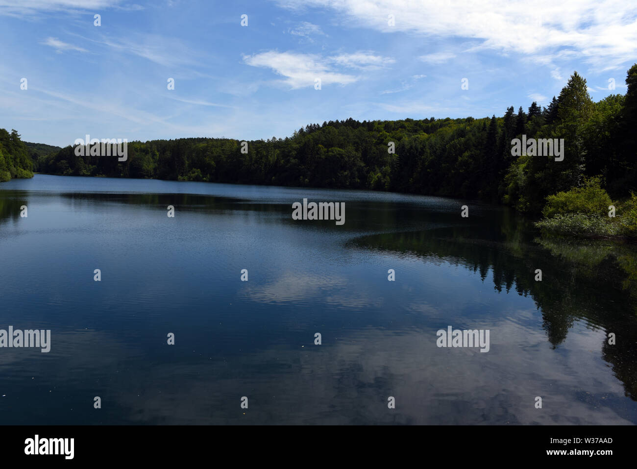 Remscheid, Germany. 10th July, 2019. The Eschbach dam, which was opened ...