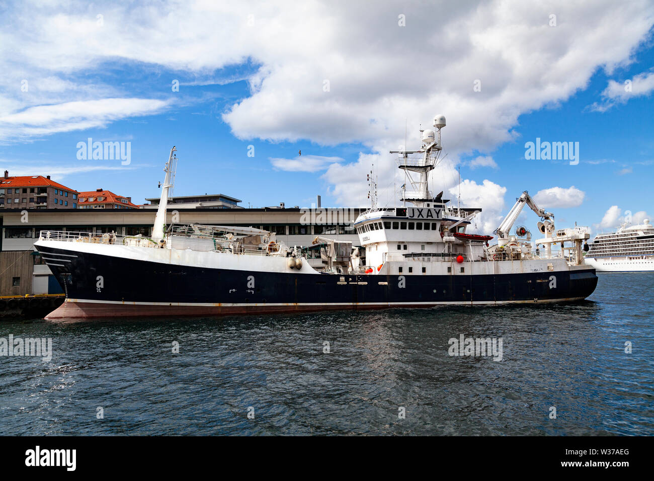 Fishing vessel, trawler Oygarden (Øygarden) in the port of Bergen ...