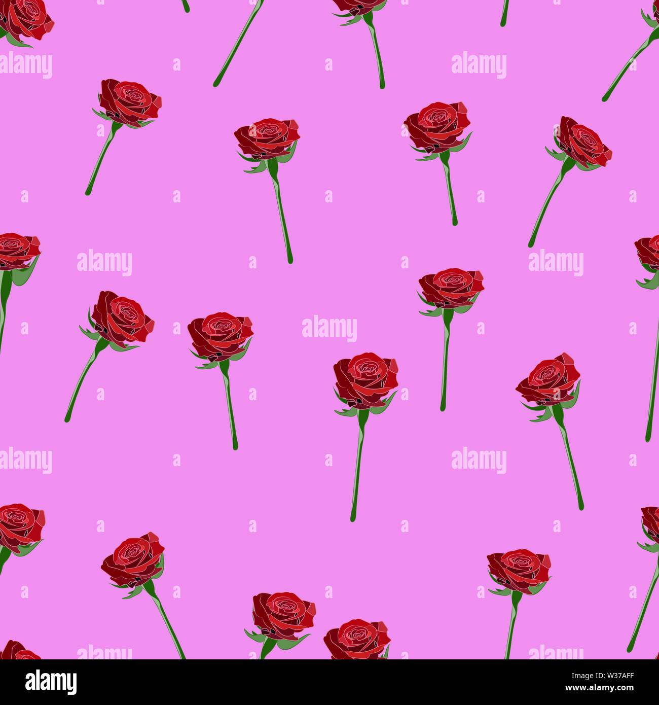 Seamless red rose pattern hi-res stock photography and images - Alamy