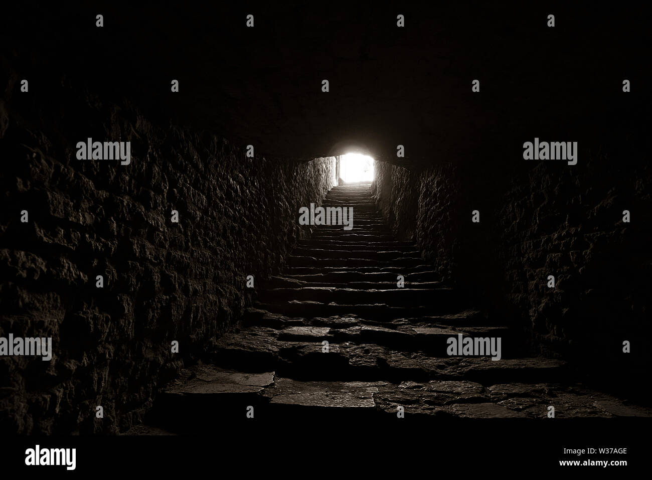 old stone underground passage Stock Photo - Alamy