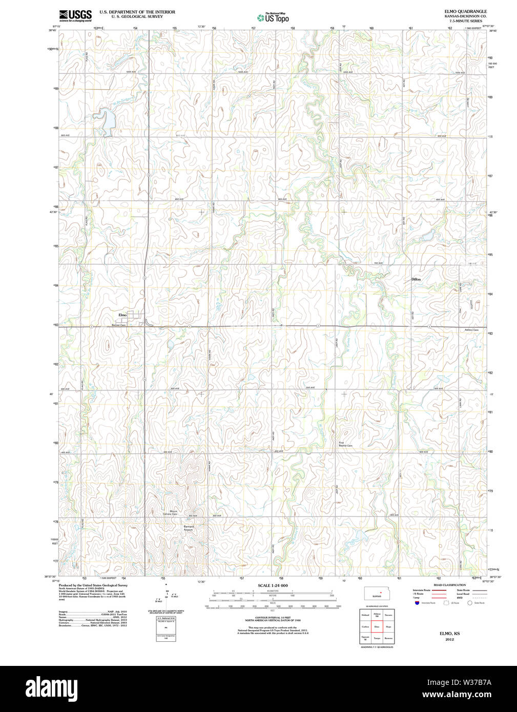 Elmo kansas map hi-res stock photography and images - Alamy